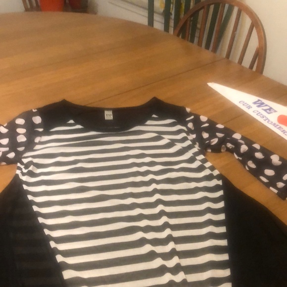 Thomas & Olivia | Tops | Thomas Olivia Black And White See Through Top ...